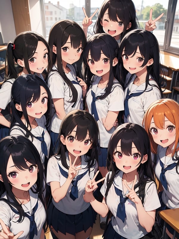 many girls | image created by ted | Tensor.Art