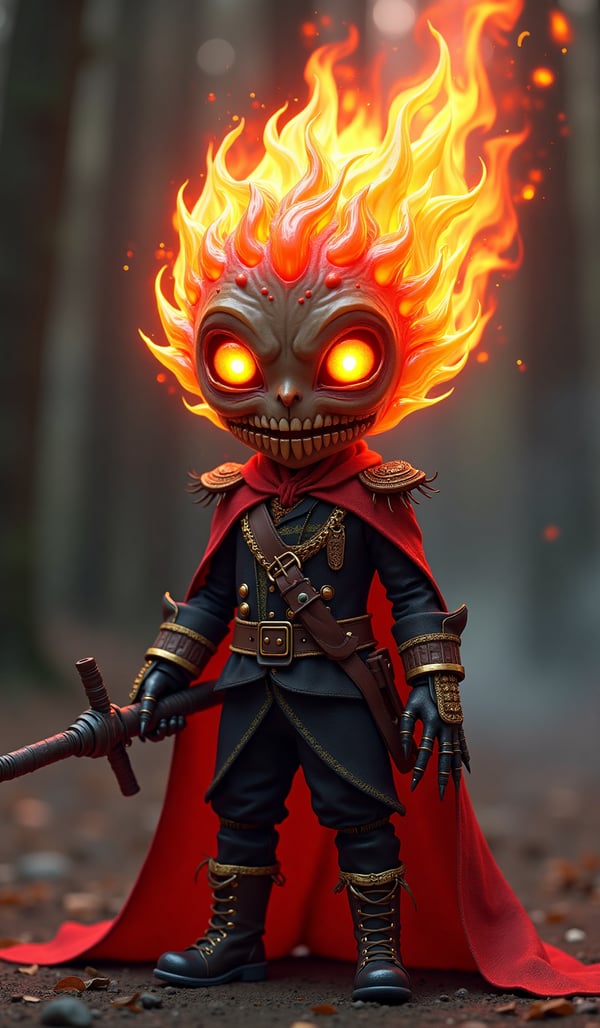flame head characters | image created by レオナルドくま | Tensor.Art