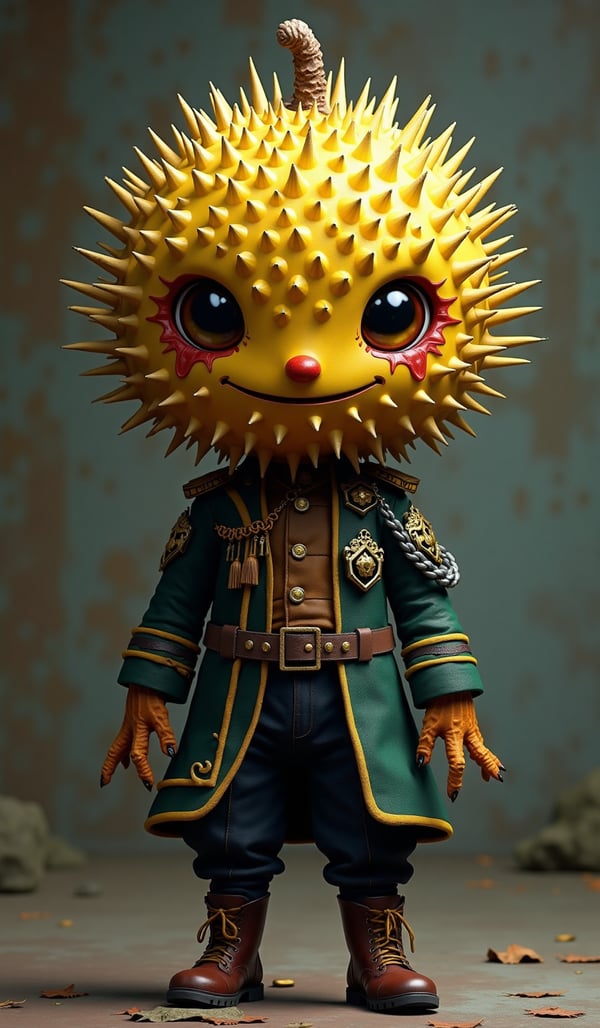 durian head character | image created by レオナルドくま | Tensor.Art