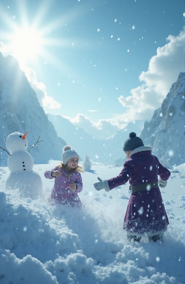 Snowball Fight | image created by レオナルドくま | Tensor.Art