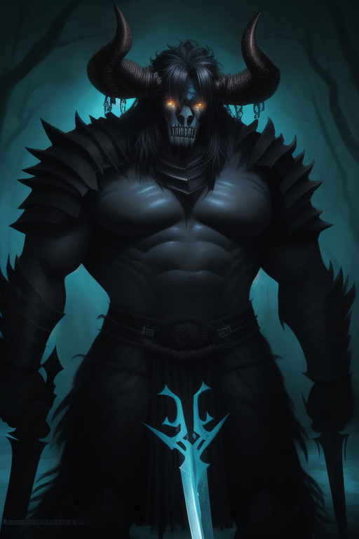 The death knight tauren is an | image created by Glitch | Tensor.Art
