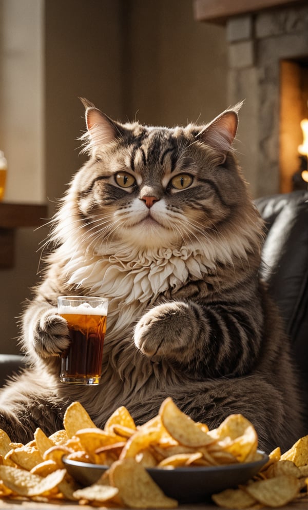 A fat, pot bellied cat with me | image created by shu_mohe44 | Tensor.Art