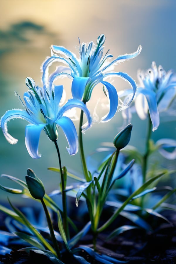 epiCPhoto, The Azure Mist Lily | image created by TracQuoc | Tensor.Art