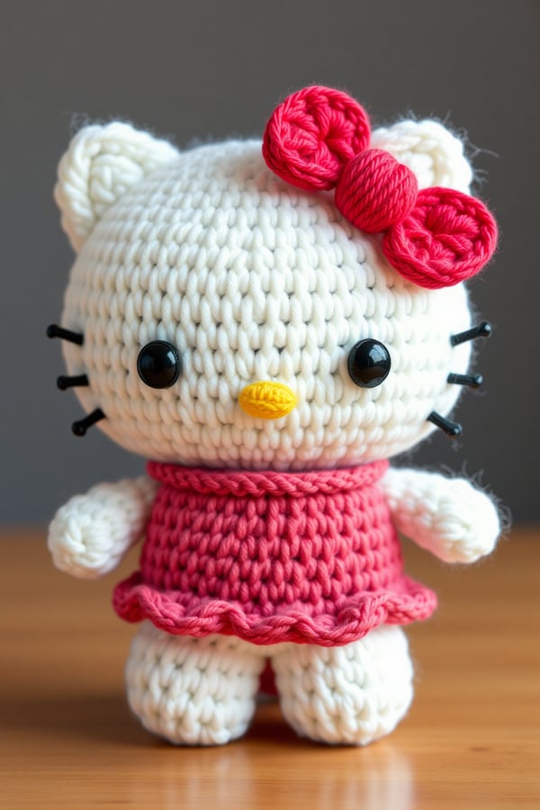 Made out of wool, hello kitty | image created by TNK | Tensor.Art