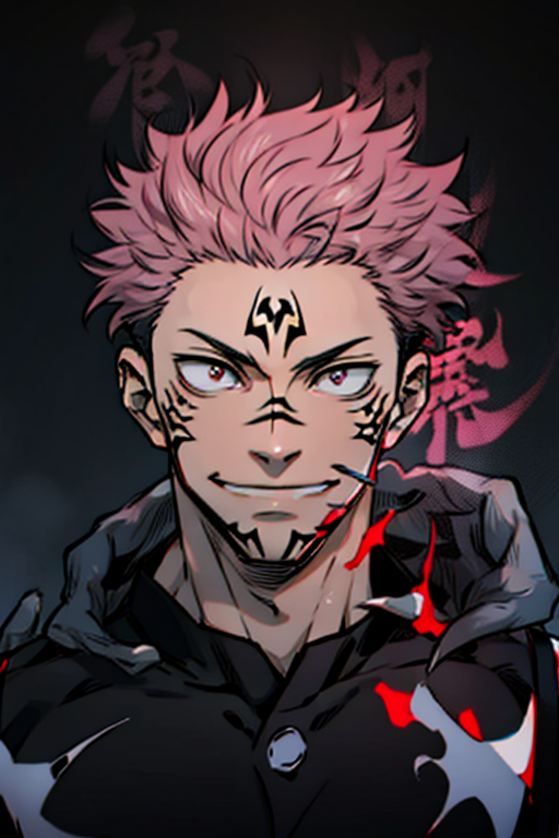 SUKUNA,PINK HAIR | image created by sen | Tensor.Art