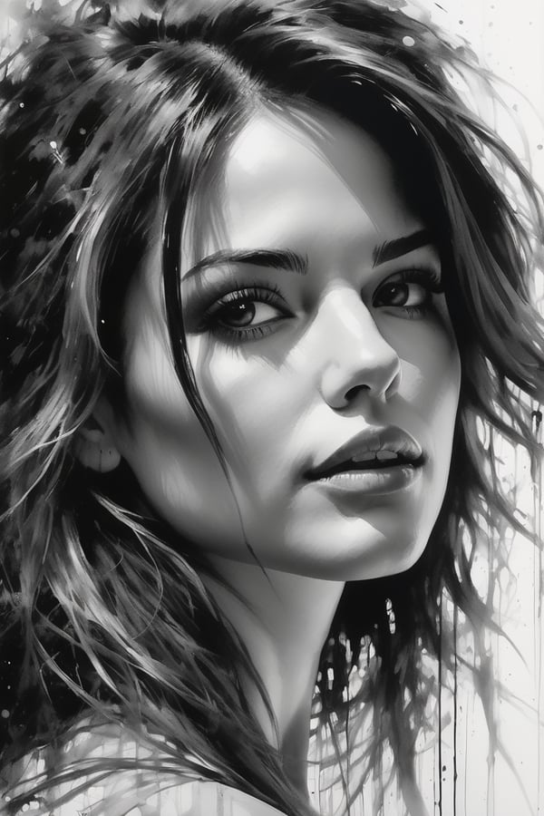 a drawing of a woman with her | image created by Shahab54 | Tensor.Art
