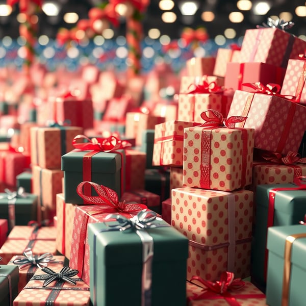 billions of gift boxes piled u | image created by Knifestripe | Tensor.Art
