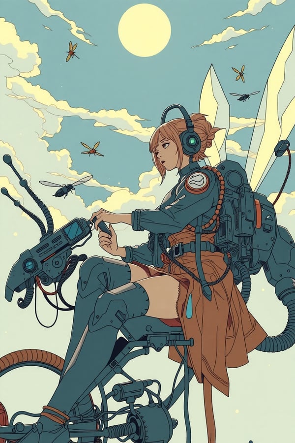 Girl ,RIDING ,Insect Wings,veh | image created by Lucifer XIII | Tensor.Art