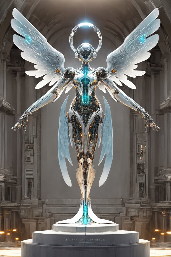 A cybernetic angel statue with | image created by maehara | Tensor.Art