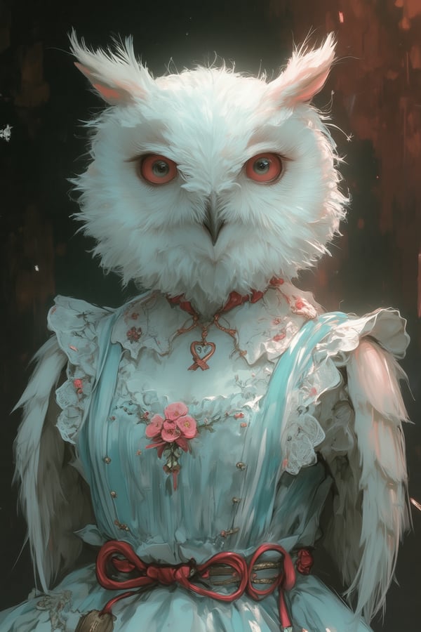 An exquisite albino female owl | image created by maehara | Tensor.Art