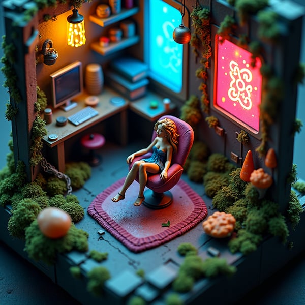 Miniature diorama, top-down vi | image created by maehara | Tensor.Art