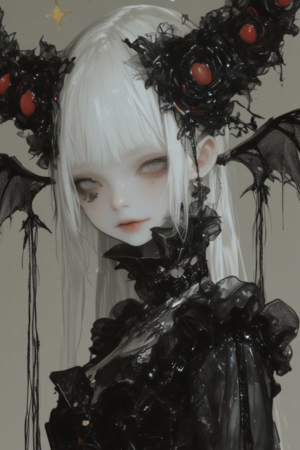 1GIRL ,albino demon girl with | image created by maehara | Tensor.Art