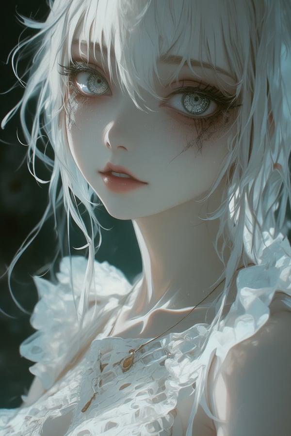 1GIRL ,albino demon girl with | image created by maehara | Tensor.Art