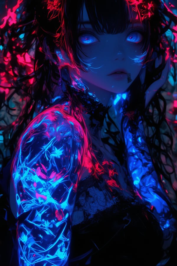 anime Style,1 girl, gothic emo | image created by maehara | Tensor.Art