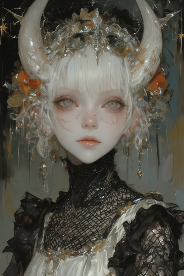 1GIRL ,albino demon girl with | image created by maehara | Tensor.Art