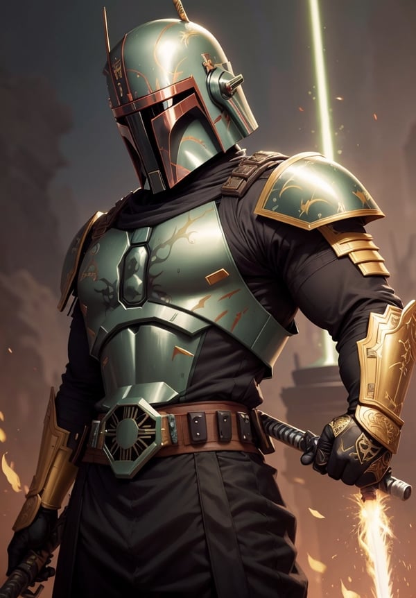 The Boba Fett Shogun displays | image created by King1980 | Tensor.Art