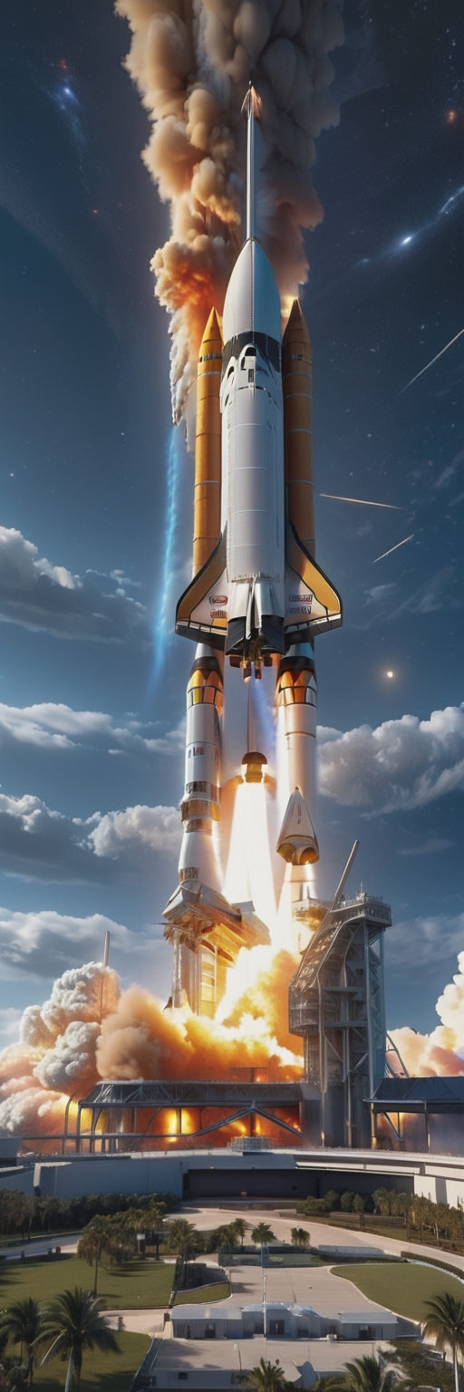 1 space shuttle is launching F | image created by A.I. DIGITAL ARTS N.Y ...