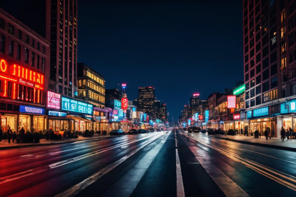 Skyscrapers, night city, city | image created by A.I. DIGITAL ARTS N.Y ...