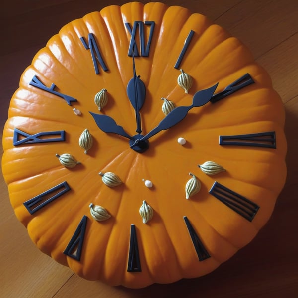 pumpkin clock delicious,ten | image created by abain | Tensor.Art