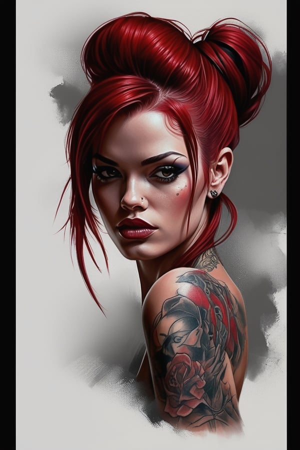 Tattoo sketch, by enki bilal, | image created by Chongas | Tensor.Art