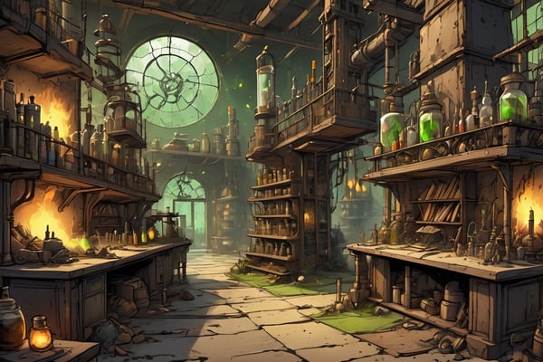 Alchemy lab of mad scientist,a | image created by Untuned Paranoia ...