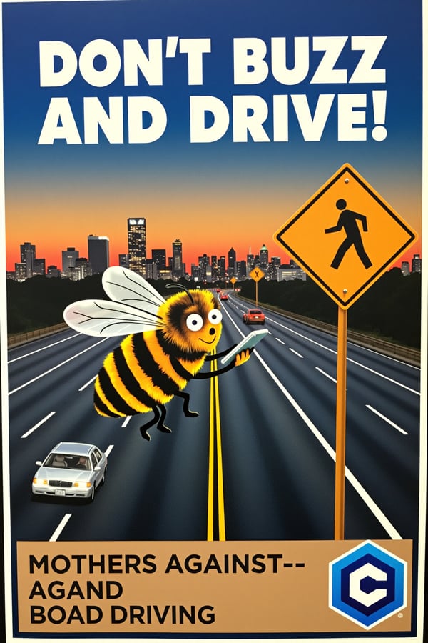 A PSA poster for "Don't buzz a | image created by NobodyButMeow ...