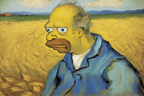 Homer Simpson by van Gogh, far | image created by NobodyButMeow ...