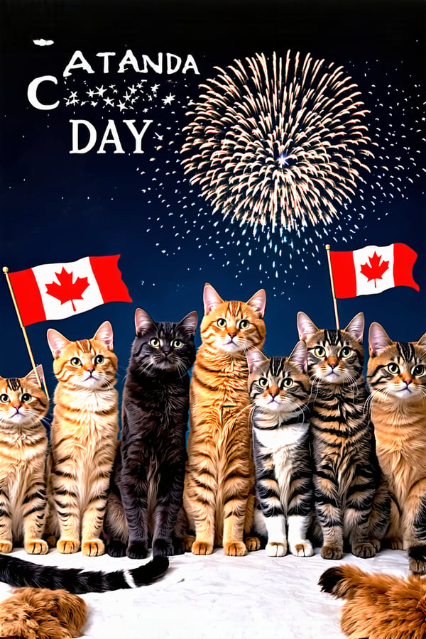 Poster with text "Catnada Day" | image created by NobodyButMeow ...