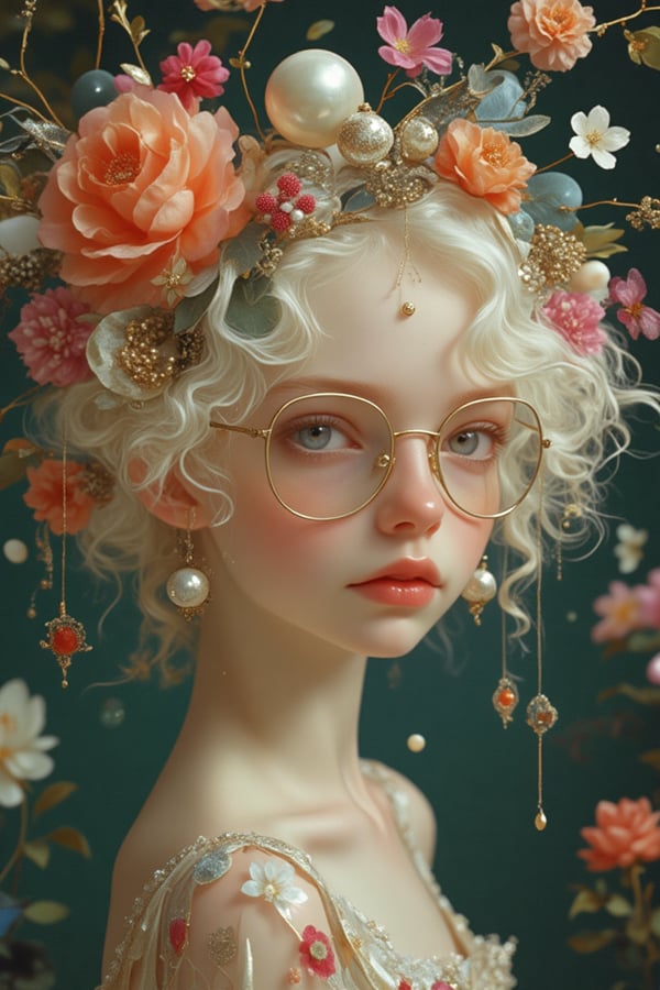 A curly white hair woman in Pi | image created by arc | Tensor.Art