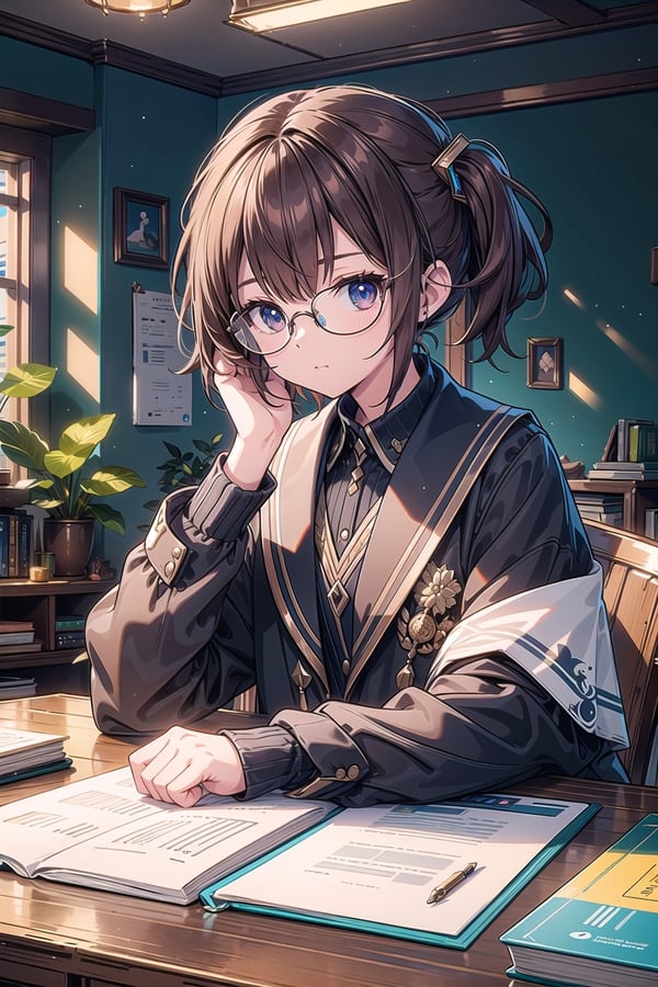 The studious girl | image created by Ice maker | Tensor.Art