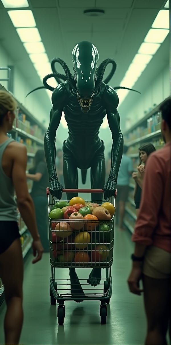 Alien must eat too.. lol.😁😇[ | image created by BSilvia | Tensor.Art