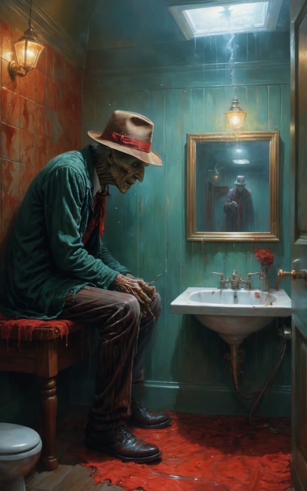 art by Richard Benning,a ghost | image created by Servibot | Tensor.Art