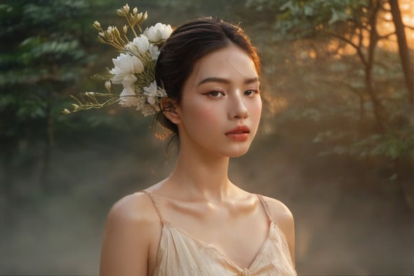 Truly Asian Beauty stands sere | image created by TDNM | Tensor.Art