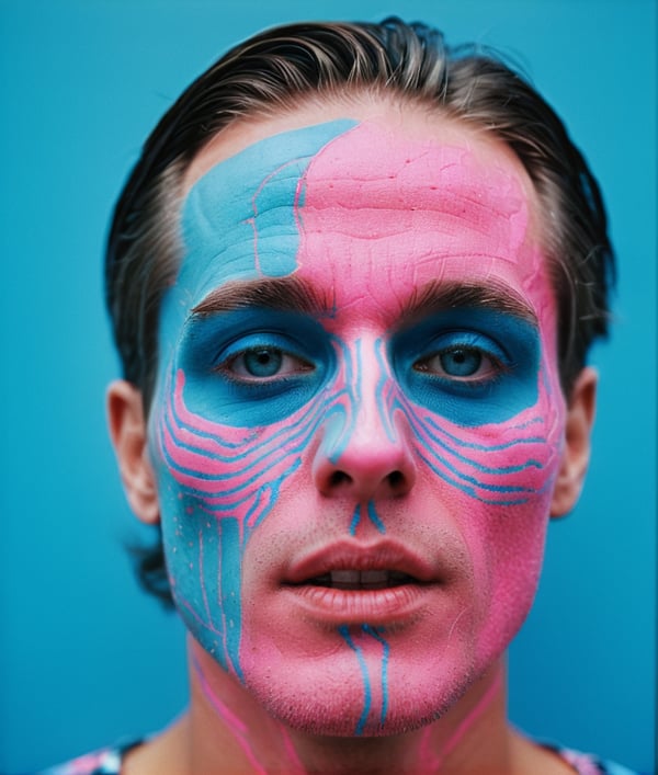 Monochrome portrait in blue an | image created by Ivan B.A. | Tensor.Art