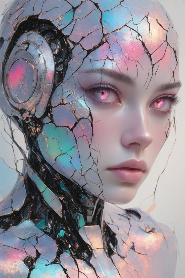 Coral female cyborg | image created by Ivan B.A. | Tensor.Art