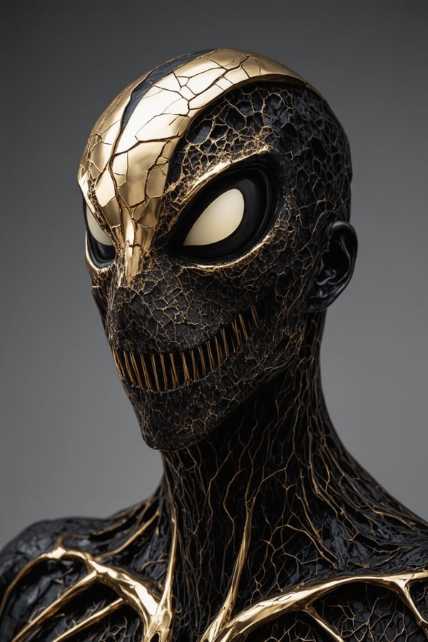Metallic alien face | image created by Ivan B.A. | Tensor.Art
