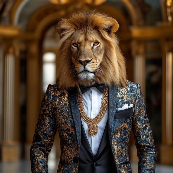 An elegant lion dress for a ga | image created by Ivan B.A. | Tensor.Art
