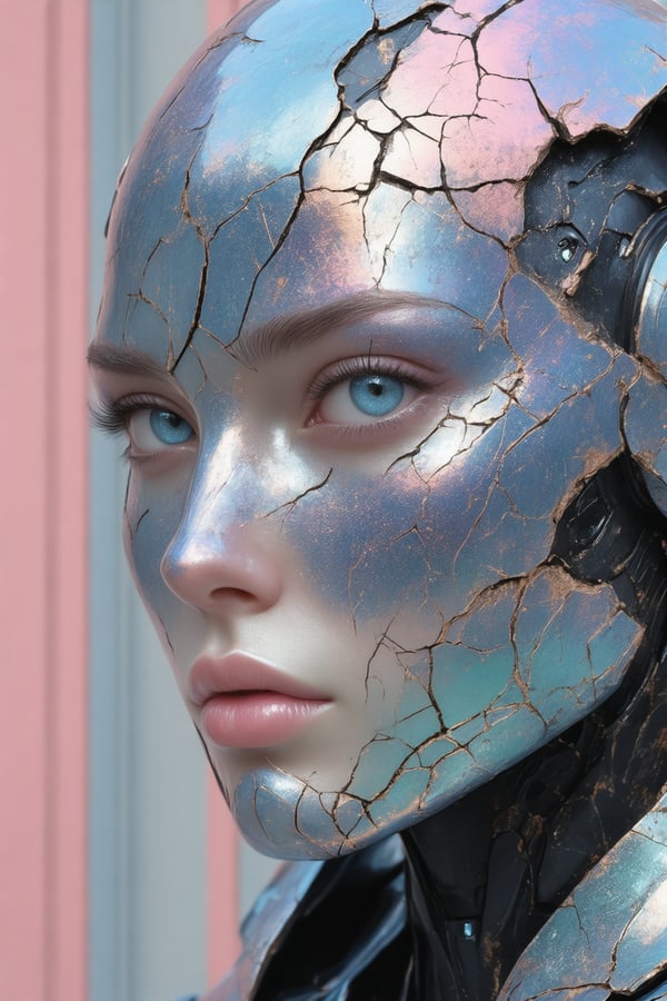 Coral female cyborg | image created by Ivan B.A. | Tensor.Art