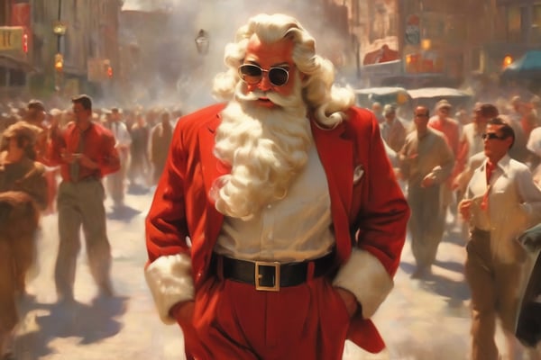 Santa getting smashed... | image created by Tavitaniko | Tensor.Art
