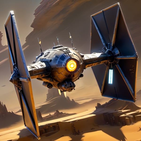 a futuristic star wars tie fig | image created by Tavitaniko | Tensor.Art