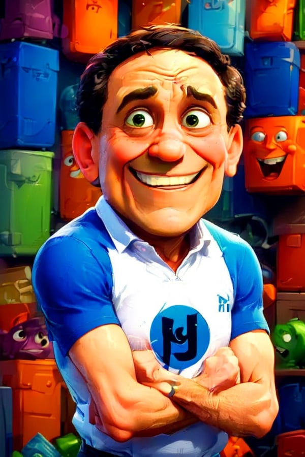 Funny man cartoon character in | image created by Baseta Tube | Tensor.Art