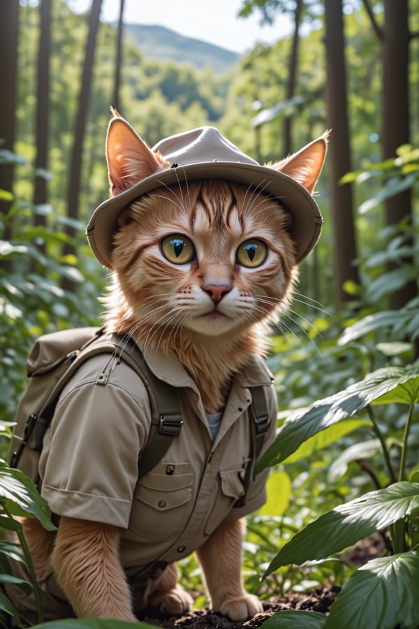 A cute safari cat standing in | image created by Freek22 | Tensor.Art