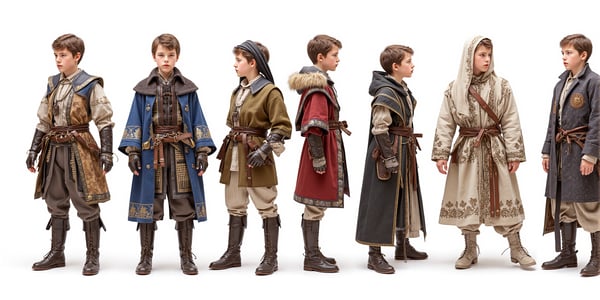 Medieval Boys Character Sheets | image created by Whimsical Artist ...