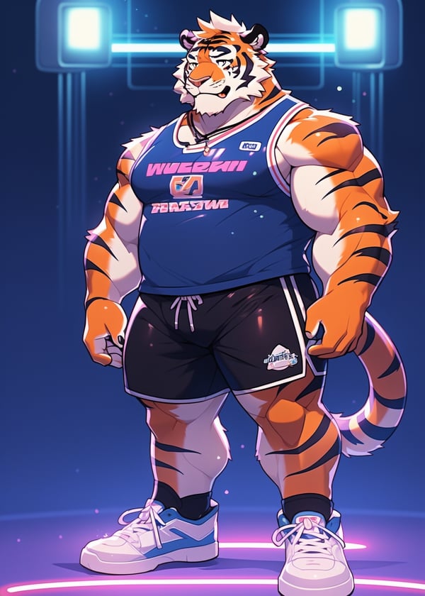 long shot, 1 kemono, tiger, m | image created by Tora_hitosuji | Tensor.Art