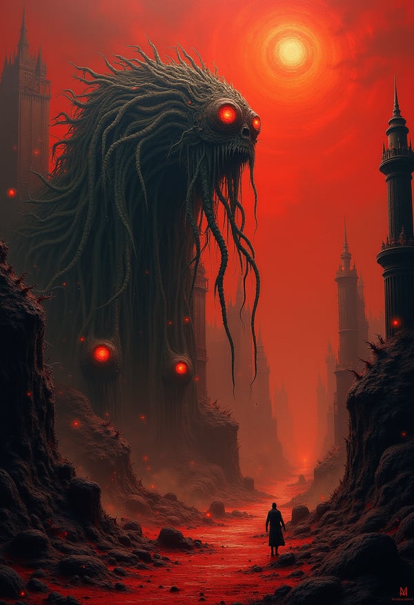 Dark surreal hellscape | image created by doorskim | Tensor.Art