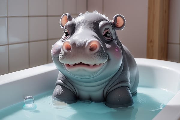 Cute Little Panda Bathing | image created by Clix | Tensor.Art