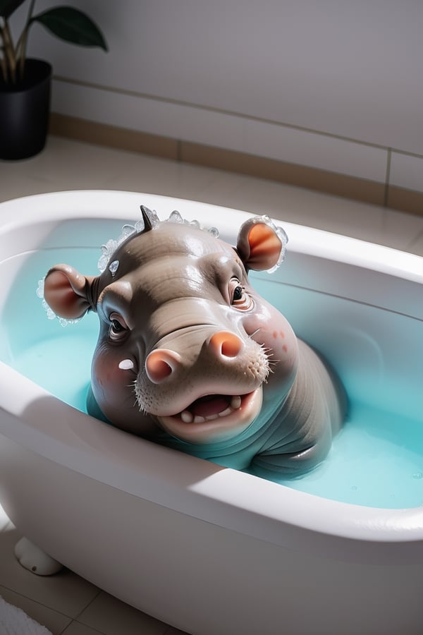 Cute Little Panda Bathing | image created by Clix | Tensor.Art
