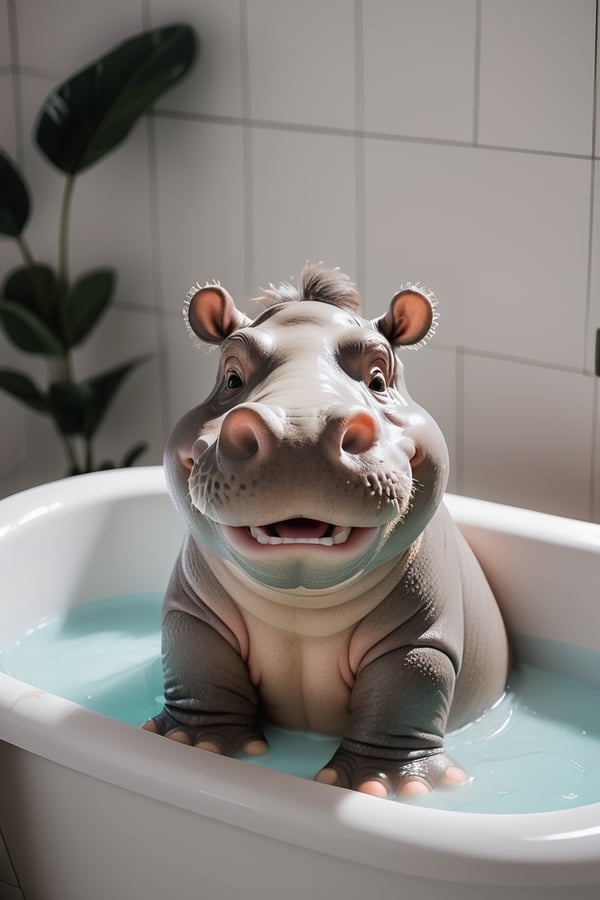 Cute Little Panda Bathing | image created by Clix | Tensor.Art