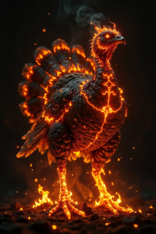 fire turkey | image created by Aruruna | Tensor.Art