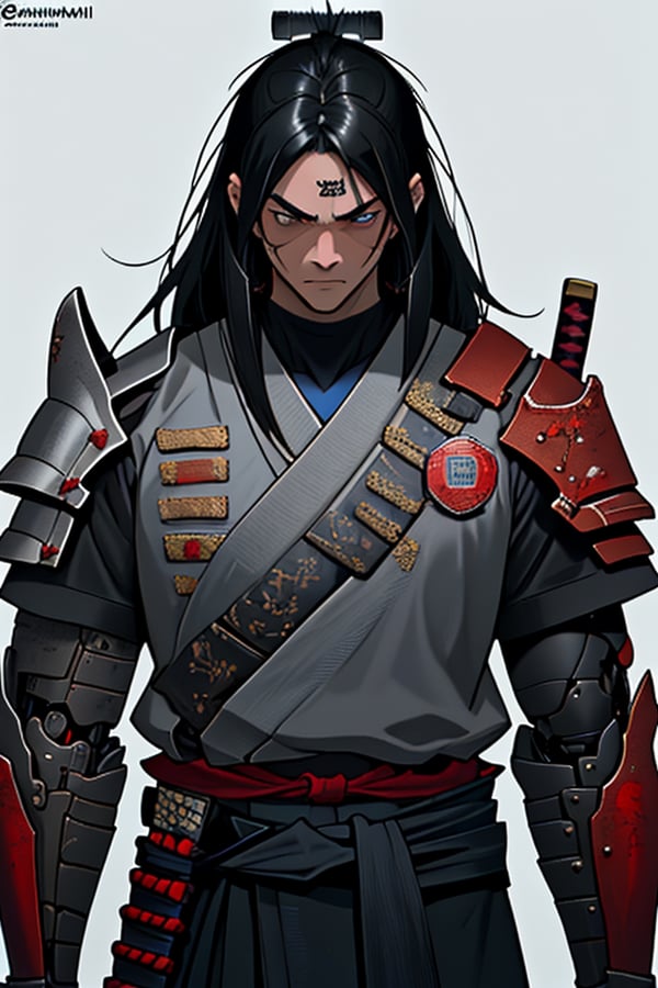 anime male samurai,cyborg,armo | image created by The Ronin | Tensor.Art